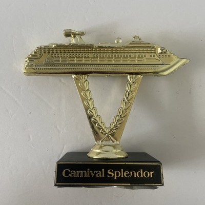 Carnival SPLENDOR CRUISE SHIP Trophy On A Stick Souvenir Gold Plastic ...