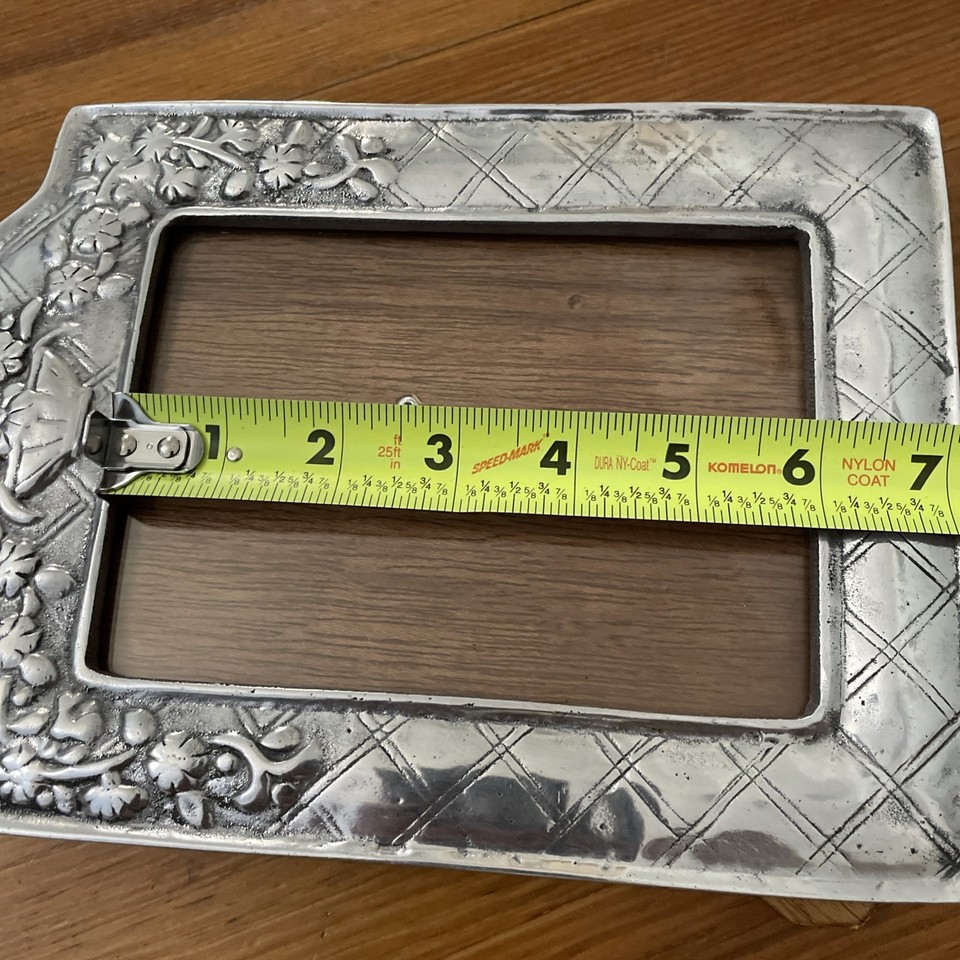Vintage Mexican Silver Pewter Picture Frame Floral Design 5x7 | eBay