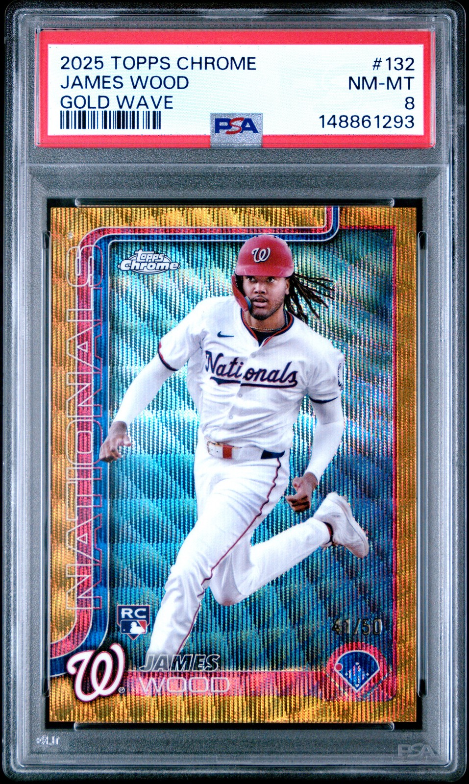 2025 TOPPS CHROME GOLD WAVE #132 JAMES WOOD 41/50 PSA 8 | eBay
