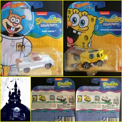 Hot Wheels Spongebob & Sandy Cheeks Die Cast Character Cars | eBay