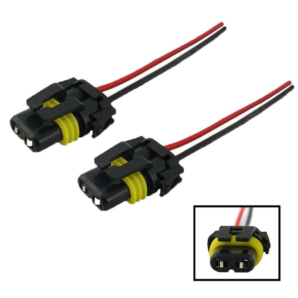 Wire Pigtail Female P 9012 HIR2 Head Light Two Harness Bulb Socket Lamp ...
