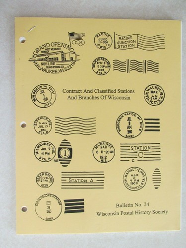 BK2 Wisconsin WI Postal History Society number 24 branches Philately ...