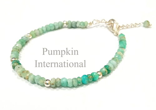 Handmade Genuine Amazonite Tiny Beads Beautiful Gemstone Bracelet | eBay
