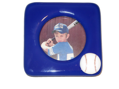Russ Berrie Baseball Themed 5" x 5" Picture Frame 3 1/2" x 3 1/2 ...