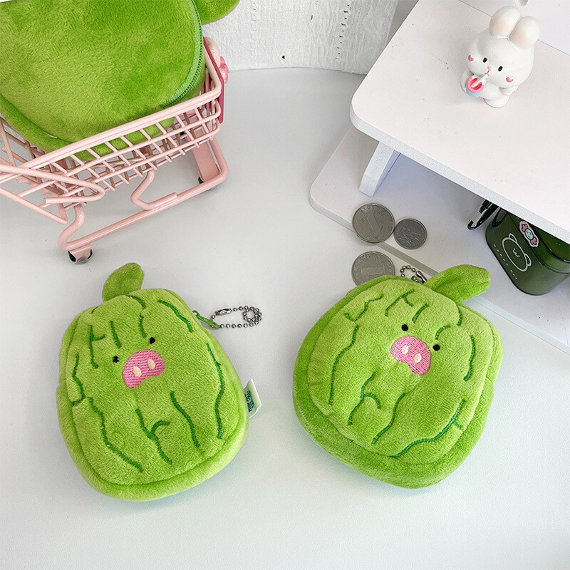 Portable Cartoon Cute Bitter Melon Coin Purse Kawaii Wallet Plush Coin ...