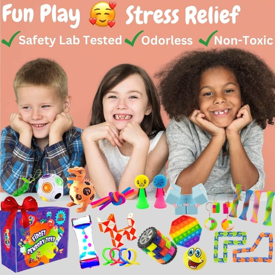 28 Pack Sensory Fidget Toys Set Stress Relief Anti Anxiety Toys for ...