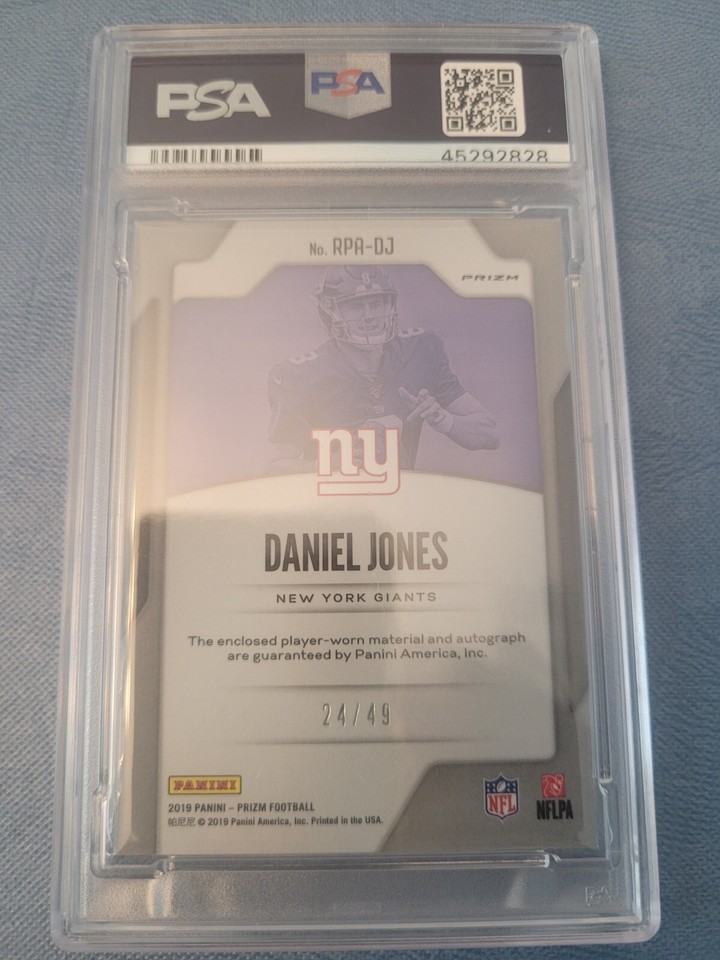 2019 Daniel Jones Rookie Patch Auto Psa 9 Prizm /49 | eBay