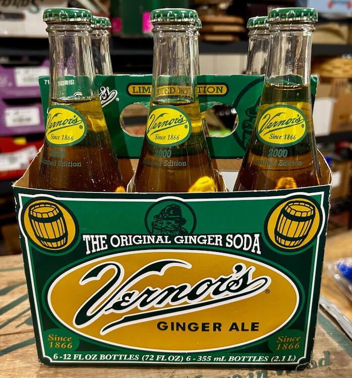 Vernor's Ginger Ale Soda 2000 Limited Edition 12 oz Glass Bottle 6 Pack ...