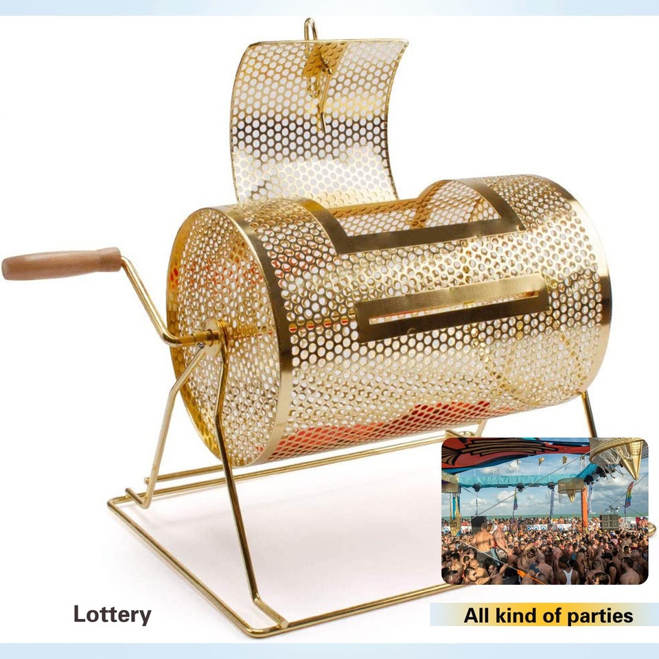 Small Brass Raffle Ticket Drum.Lottery Cage Holds 2500 Tickets/100 ...