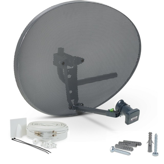 60cm Zone 1 Satellite Dish for Sky HD Quad LNB & Tripod 10m Twin Coax ...