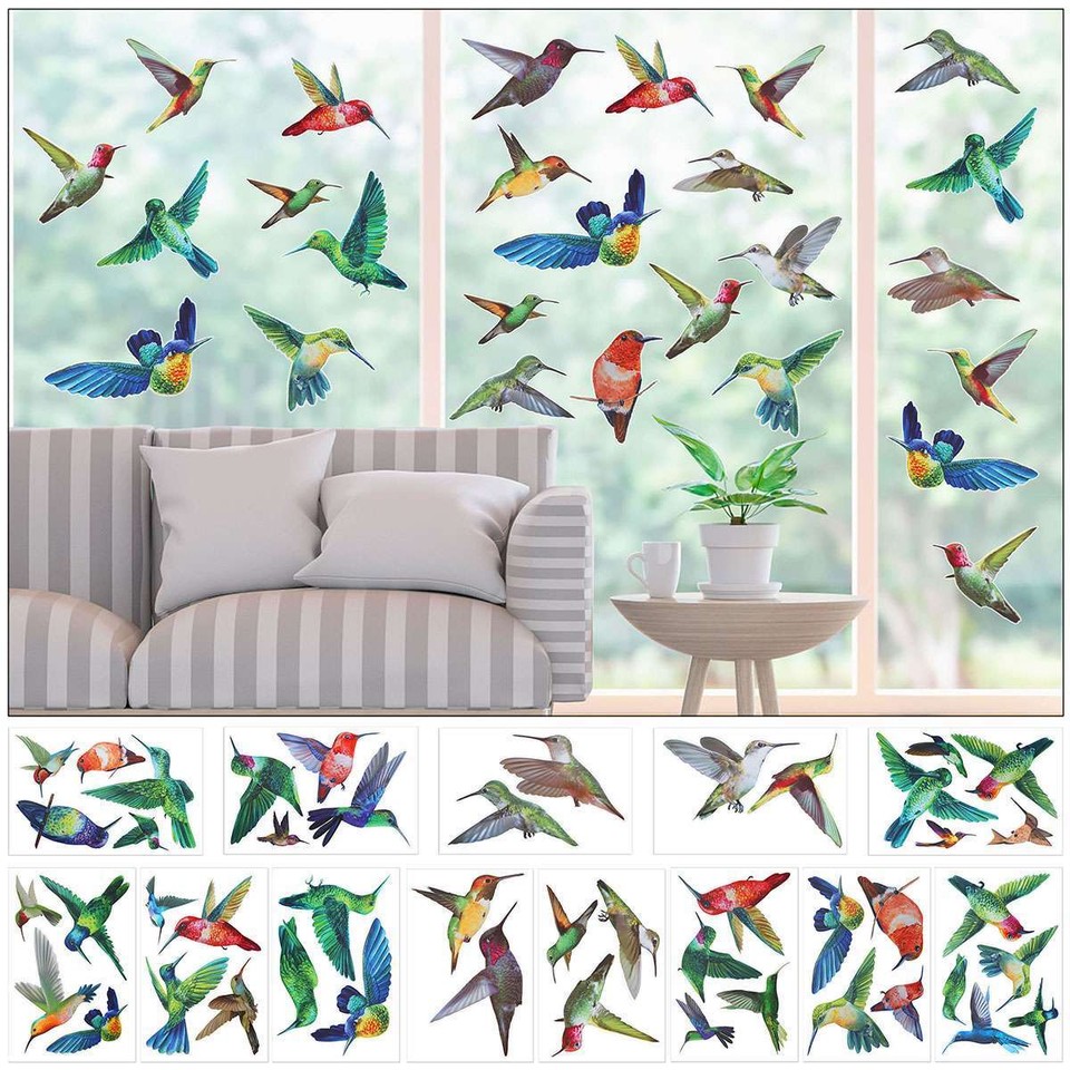 9/38 Pcs Large Anti Collision Window Clings Bird Decals for Prevent ...