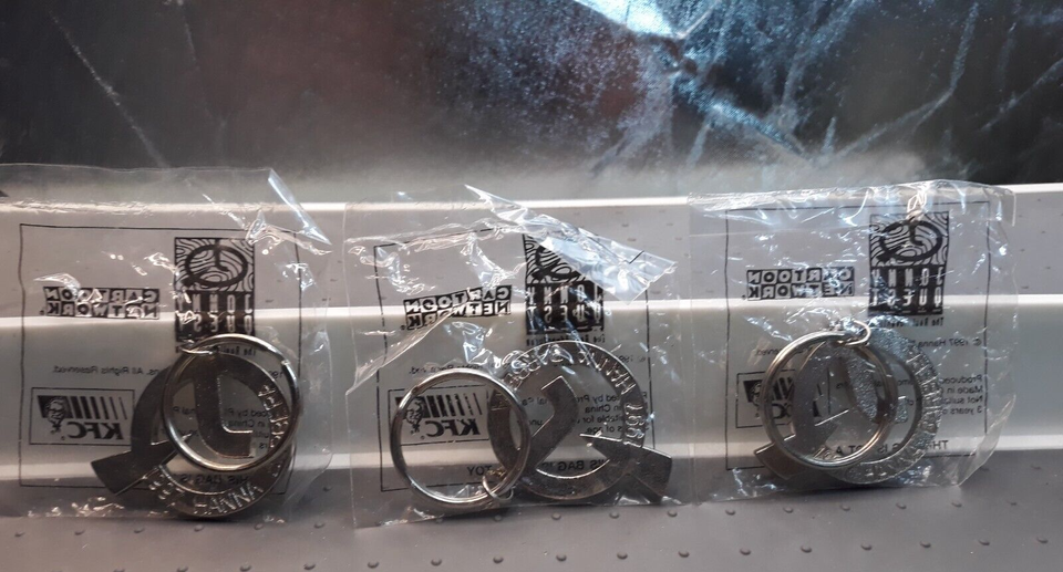 KFC fast food toys Jonny quest metal keyrings x3 1997 cartoon networks ...