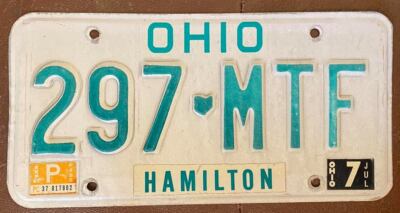 Ohio 1981 HAMILTON COUNTY License Plate # 297-MTF | eBay