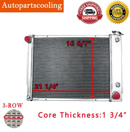 3 Row Aluminum Radiator fit 1967-1969 Chevrolet Camaro/Pontiac Firebird ...