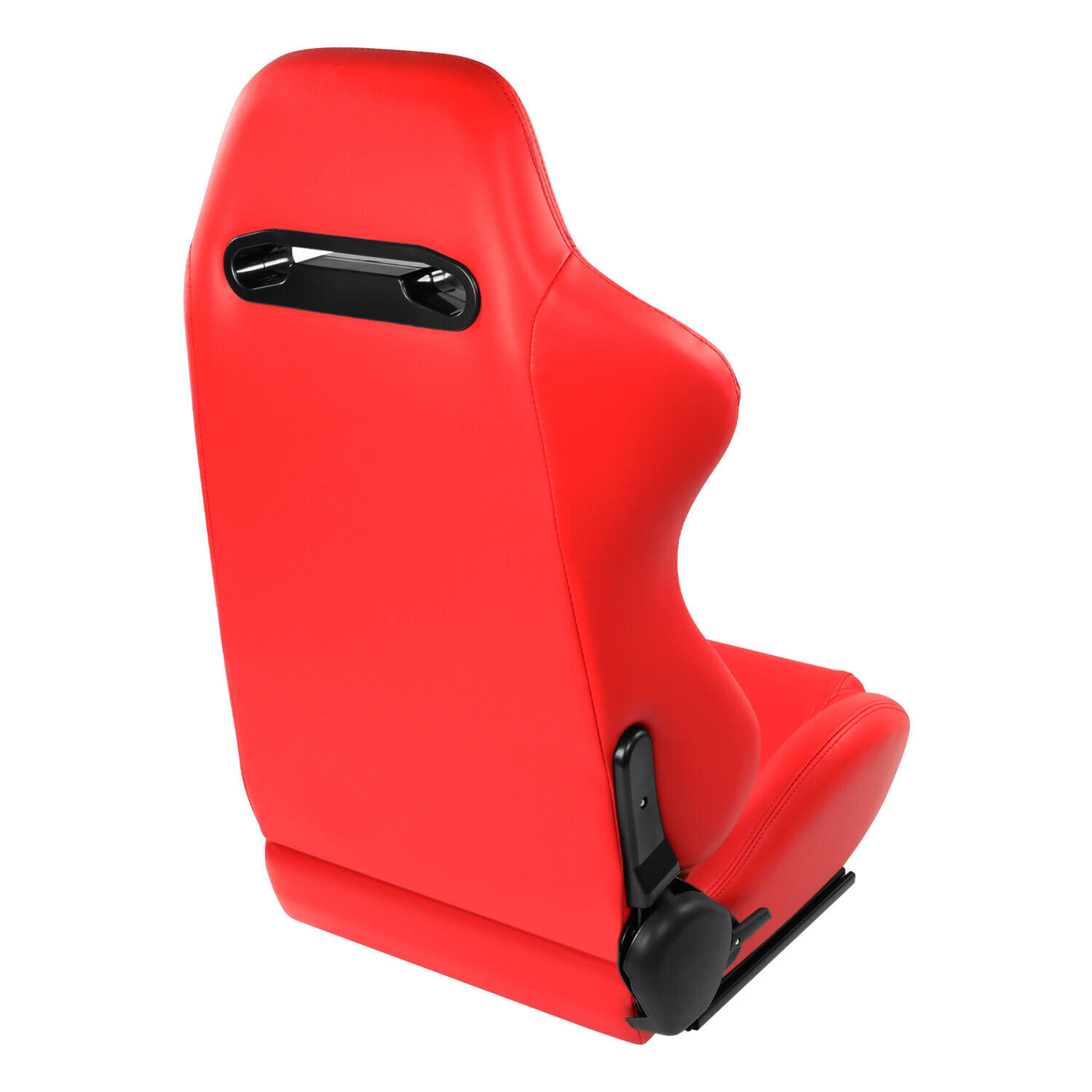 Pair Universal Red Vinyl Leather Adjustable Reclinable Racing Seats w ...
