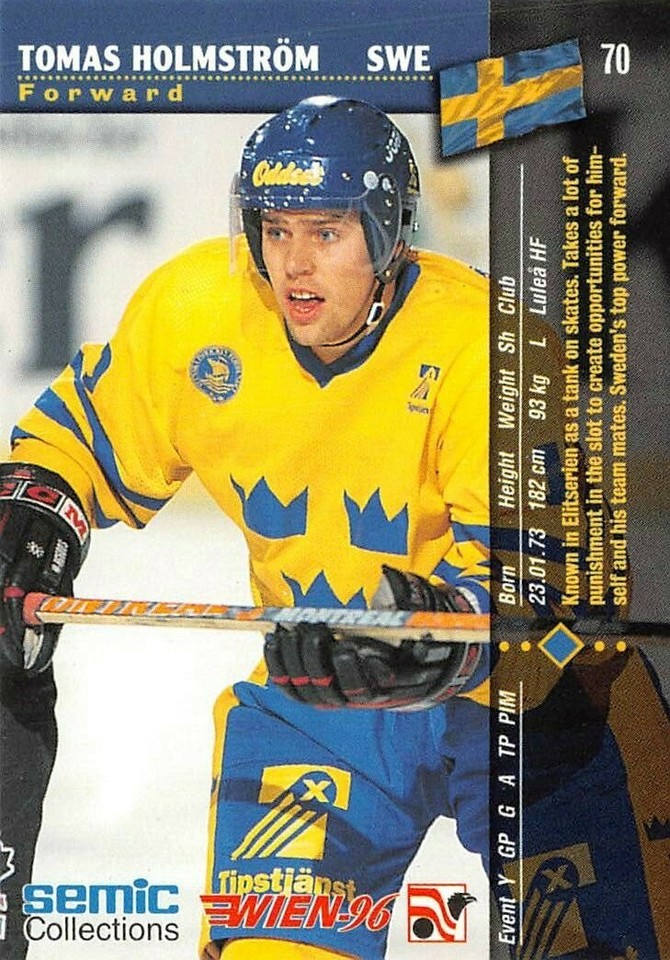 1996 Swedish Semic Wien #70 Tomas Holmstrom | eBay
