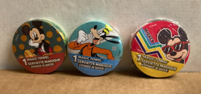 Disney Magic Towels Mickey Mouse & Goofy 11.5" x 11.5" Towel Lot of 3 ...
