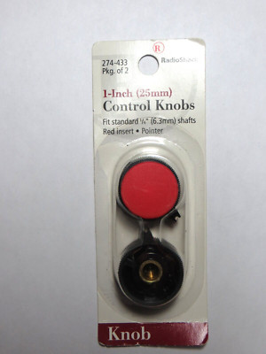Radioshack Control Knobs, Red Insert, 1" with Pointer. Part # 274-433 ...