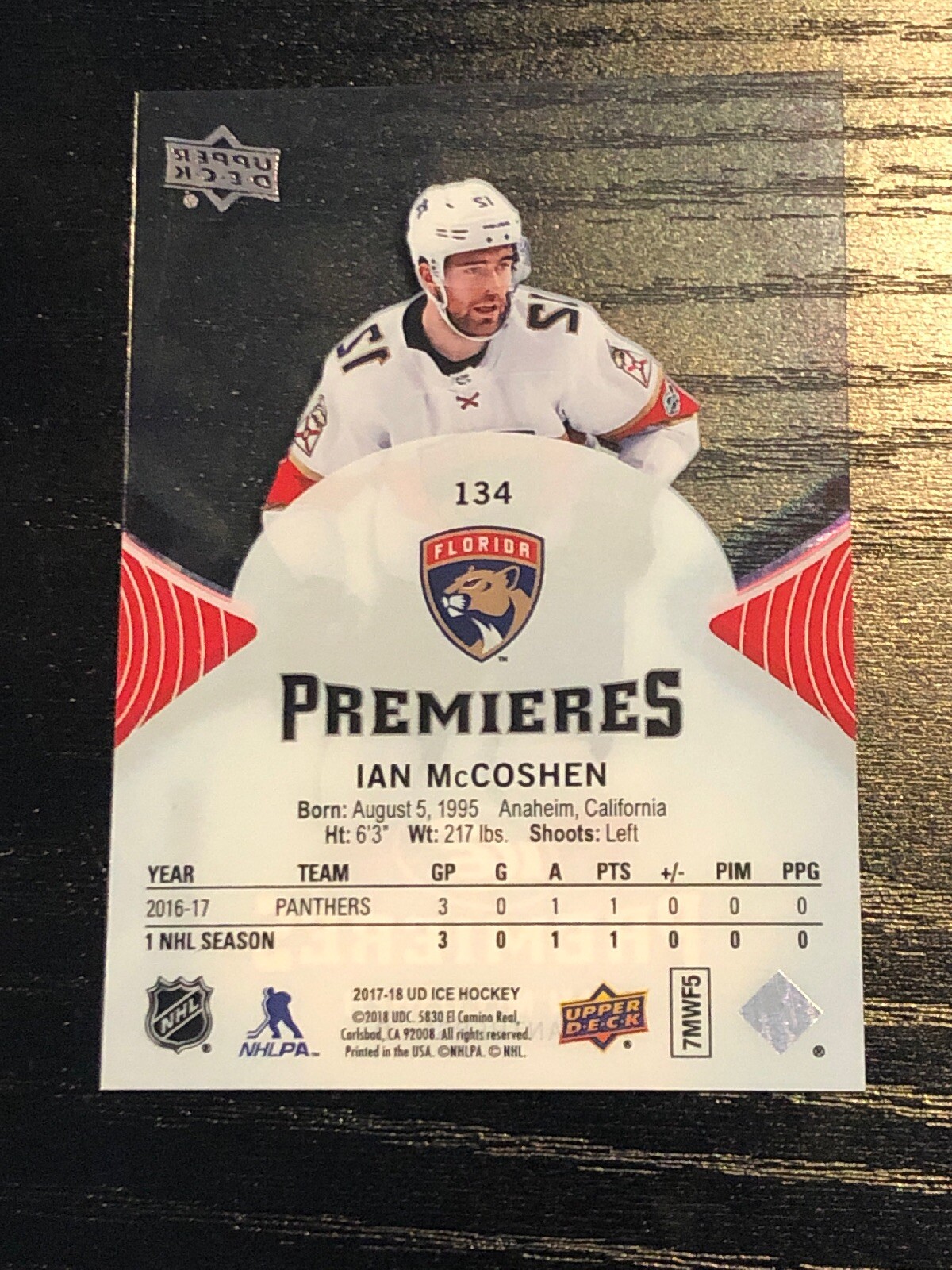 2017-18 Upper Deck Ice - Ice Premieres Ian McCoshen #134 /999 (RC) for ...