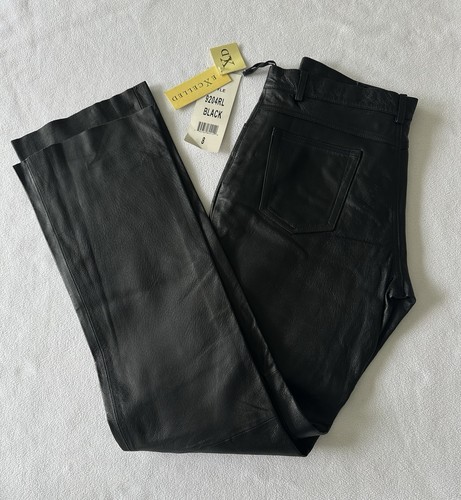Excelled Leather Pants Women’s Size 8 (32x34 Unhem) Straight Leg Lined ...
