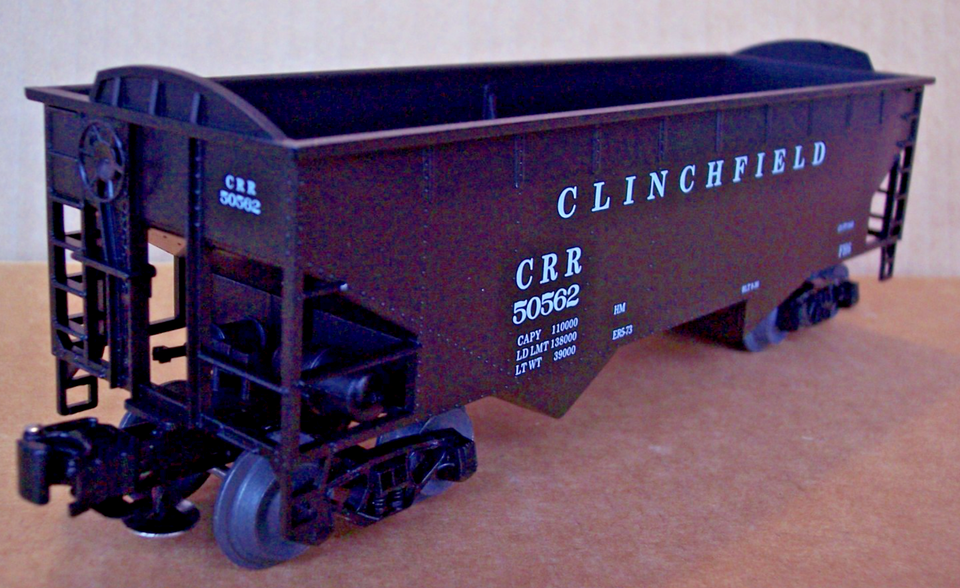WEAVER O SCALE ULTRA LINE CRR CLINCHFIELD 2 BAY HOPPER CAR 3 RAIL NOS ...