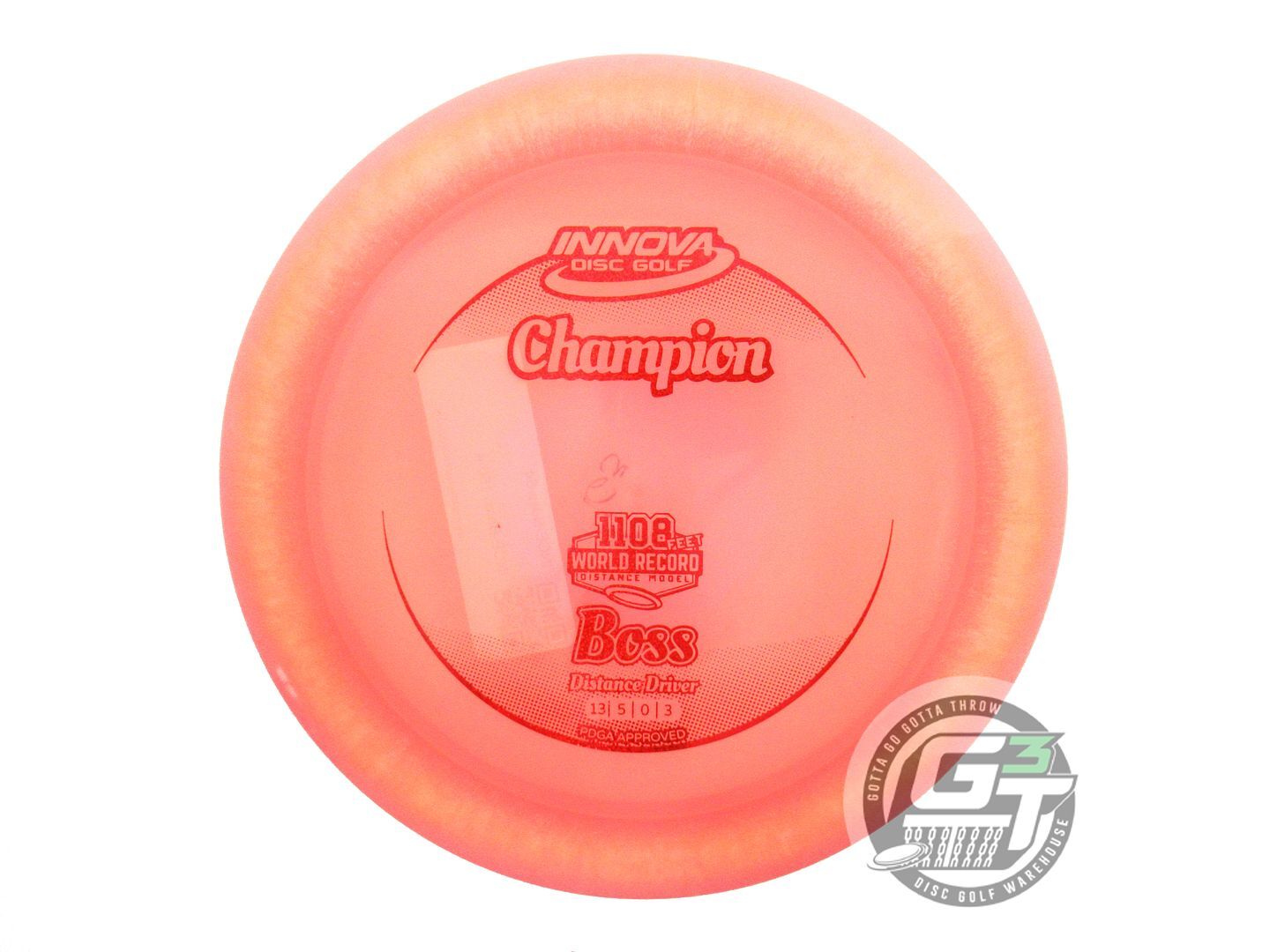NEW Innova Champion Boss 163g Coral Red Foil Distance Driver Golf Disc ...