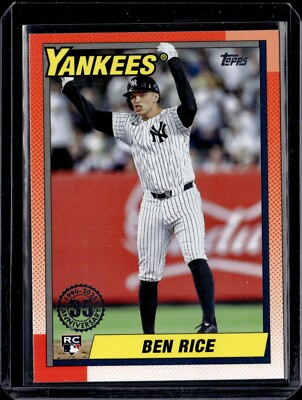 2025 Topps Series 1 Ben Rice 1990 35th Anniversary Retro Rookie Yankees ...
