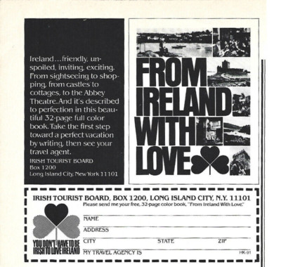 From Ireland With Love Print Ad, Irish Tourism Magazine Ad, Visit ...