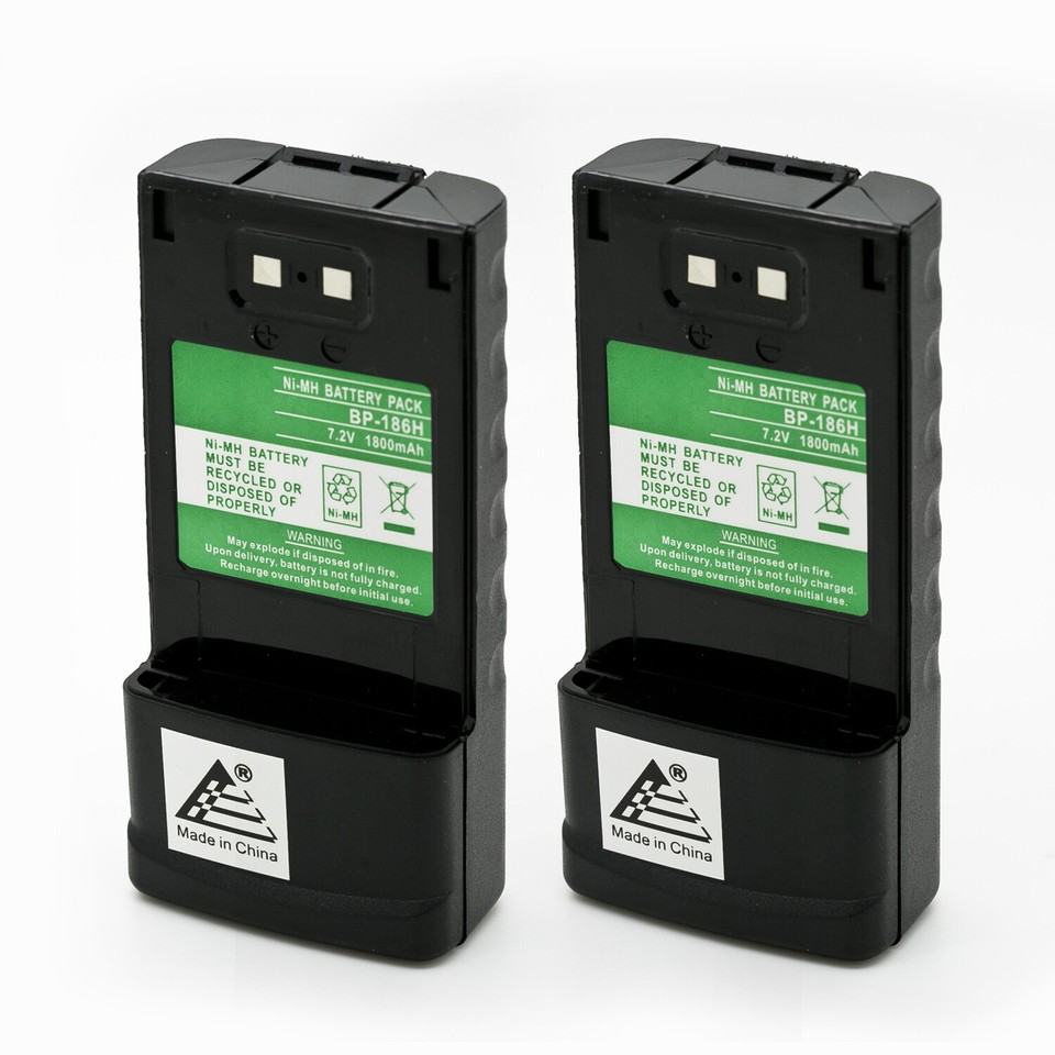 2x 7.2V 1800mAh NiMh Battery for Icom BP-186, IC-M1 Marine Transceiver ...