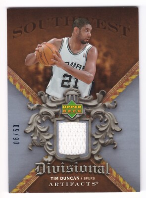 2007-08 Upper Deck Artifacts Tim Duncan #DA-TD Divisional Game Jersey ...