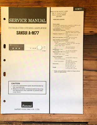 Sansui A-M77 Amplifier Service Manual *Original* | eBay