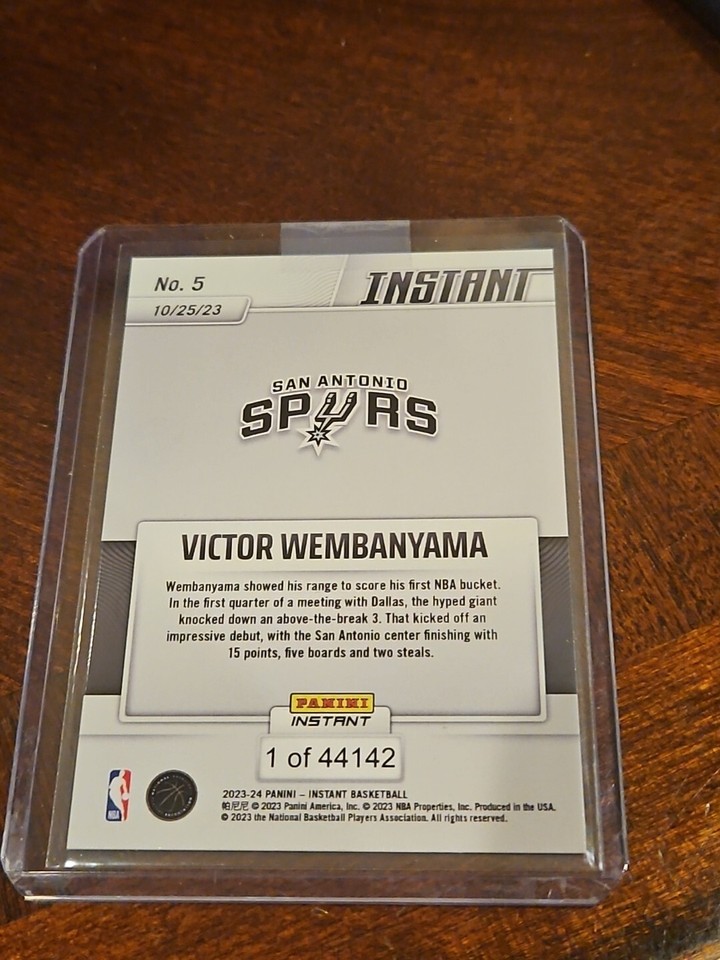 victor wembanyama rookie rc card first game 1st 10/25/23 panini wemby ...