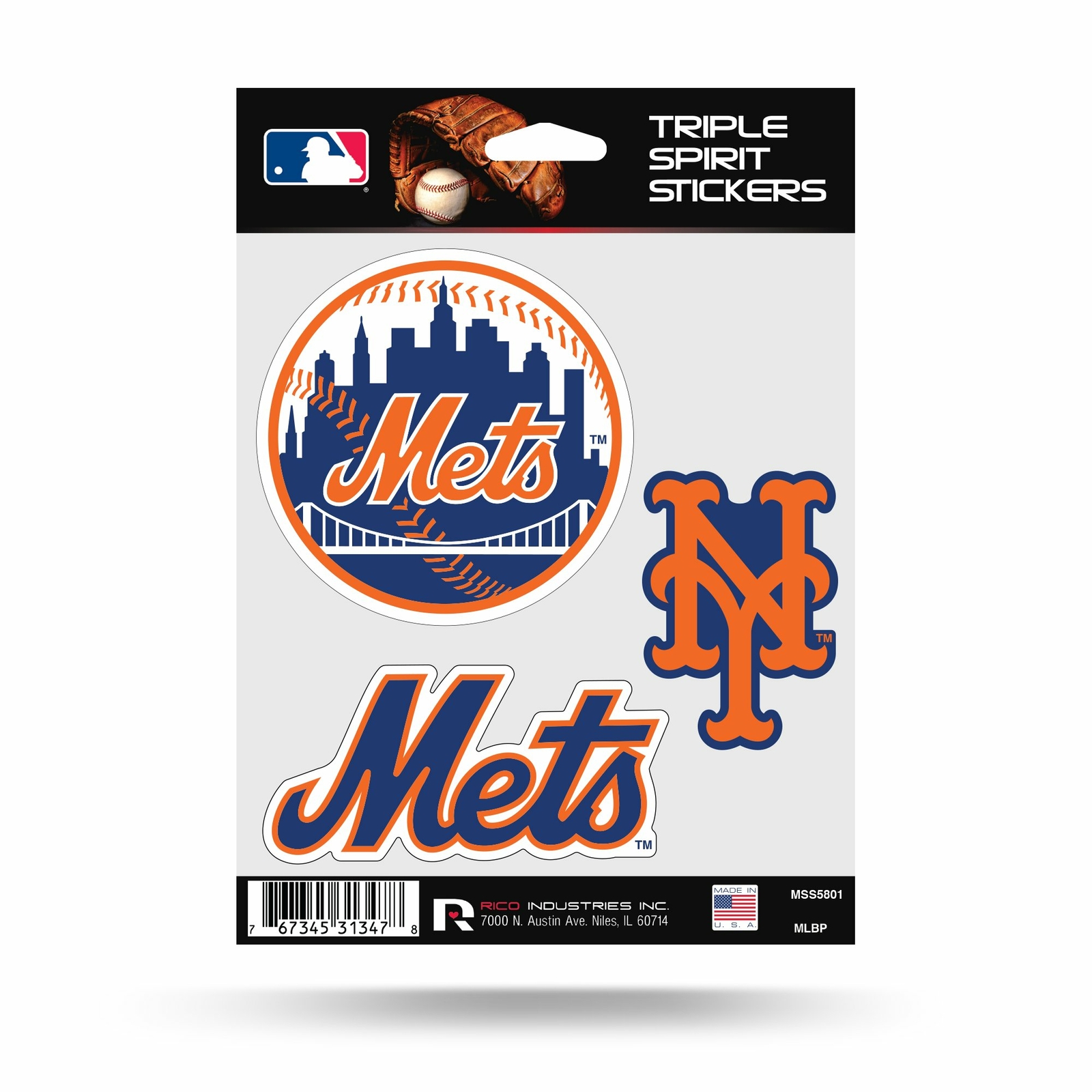 New York Mets Triple Sticker Multi Decal Spirit Sheet Auto Home ...