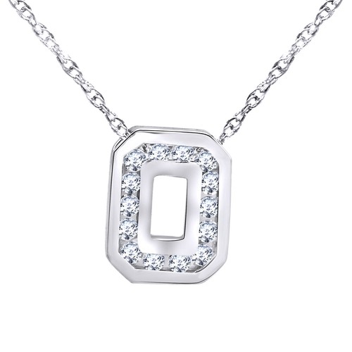 1/4ct Ohio State Buckeye Pendant Necklace 18 " Natural Diamond 10K ...