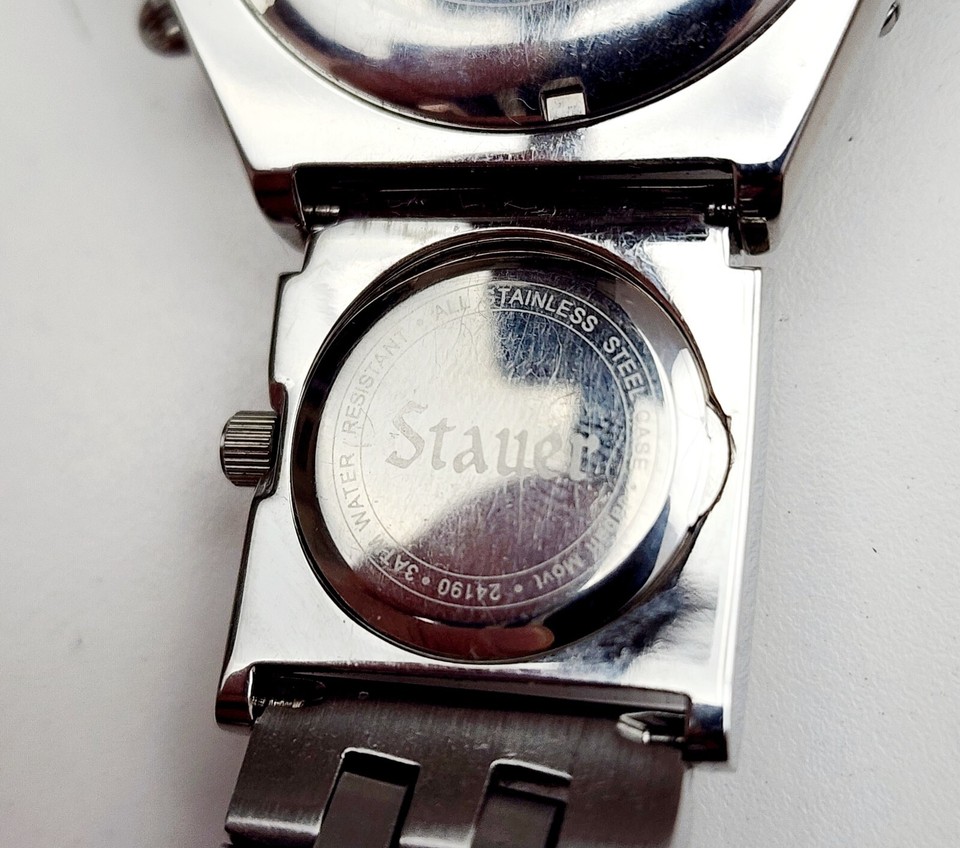 Men's TRAVELER AUTOMATIC/QUARTZ MULTIFUNCTION Watch STAUER 24190. Dual ...