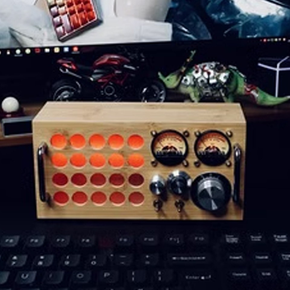 Retro VU Meter Music Spectrum MIC Pick up Light Audio Indicator Desktop ...