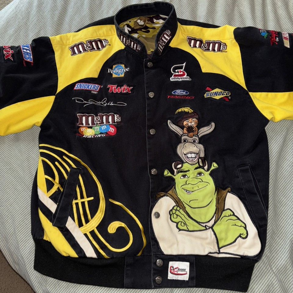 Nascar M&M Shrek 3 Promo #38 Chase Authentics Jacket Size L Reversible ...