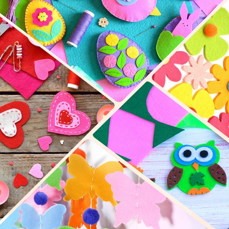 2mm Thick Felt Sheets for Crafts 20 Pcs Stiff Felt for Crafts White ...