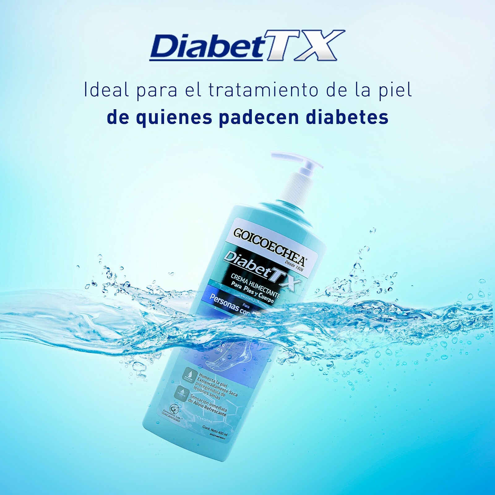 GOICOECHEA DiabetTX Crema para Diabéticos Dos Paquetes de 400 ML Crema ...