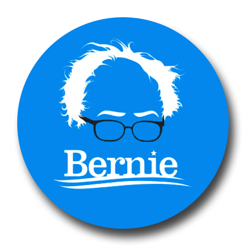 Bernie Sanders Crazy Hair Pin-Back Button - 6 Sizes - Democrat ...