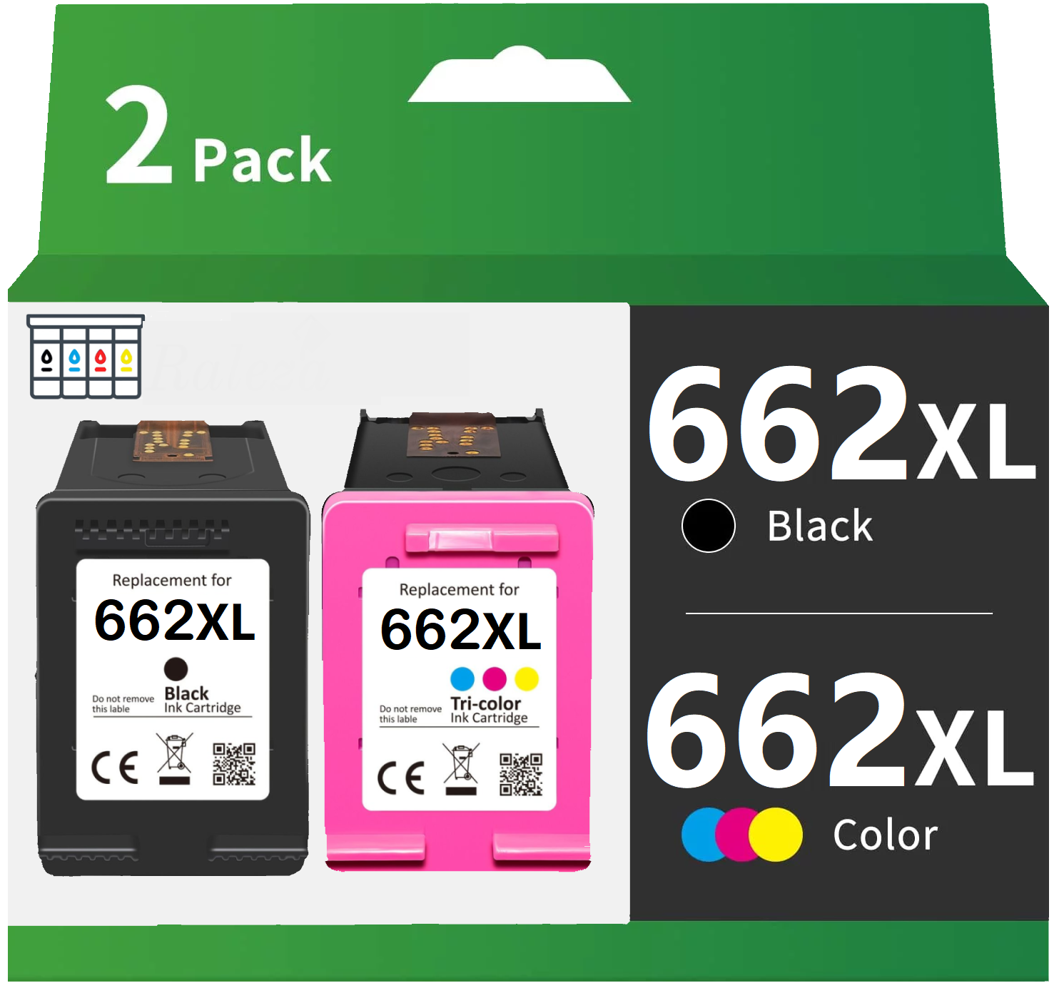 Compatible For HP 662 XL Black & Color Ink Cartridges Deskjet 1015 2515 ...