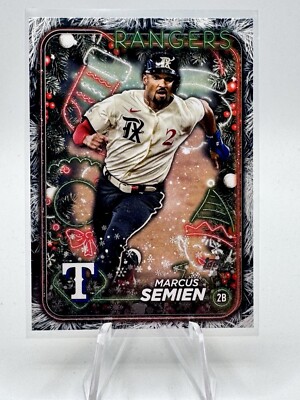 2024 Topps Holiday Christmas Tree Parallel Marcus Semien Texas Rangers ...