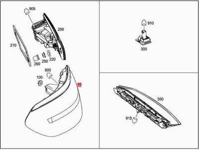Genuine MERCEDES C253 C292 GLC Coupe C253 Rear lamp combination ...