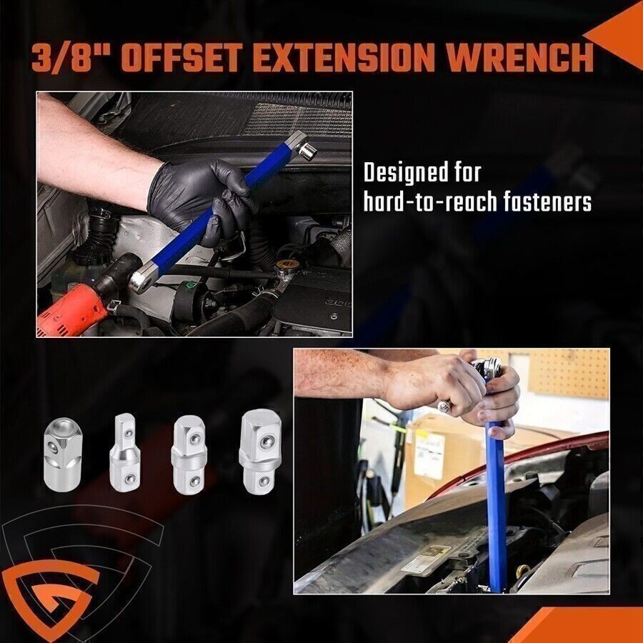 Offset Extension Wrench Set Ratchet Spanner Wrench with 4 Extender ...
