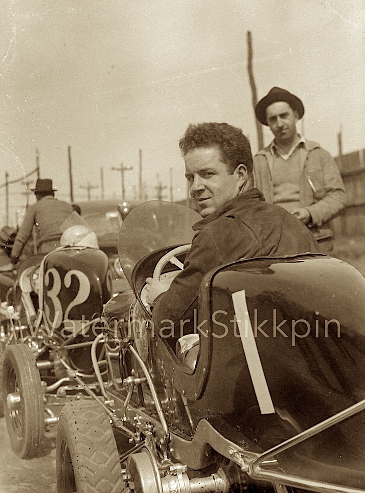 1930s era photo Negative RACE CAR driver FUSCO in LINE Dirt Track Auto ...