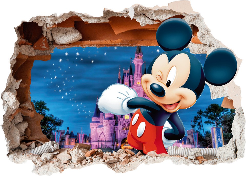 Mickey Mouse Hole in Wall - Disney Printed Vinyl Sticker Decal ...
