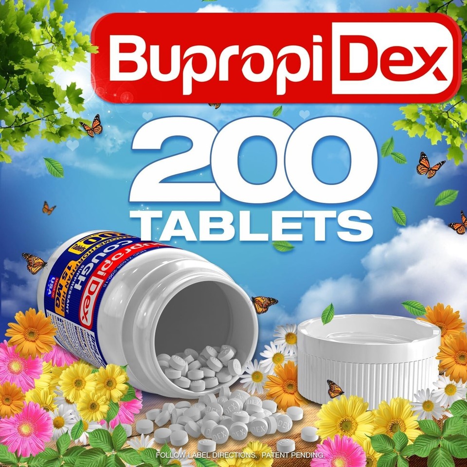 BupropiDex Cough Suppressant Tablet 200 Doses Dextromethorphan HBr 15mg ...
