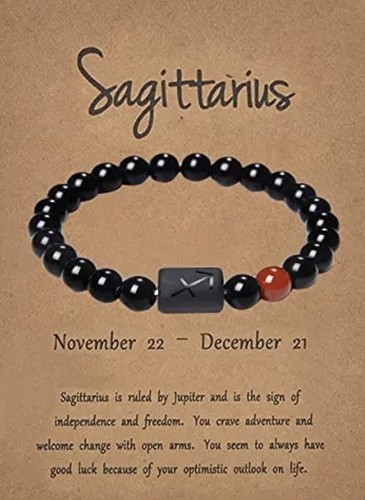 Horoscope Zodiac Sagittarius Tiger Eye Good Luck Bracelet Double Sided ...