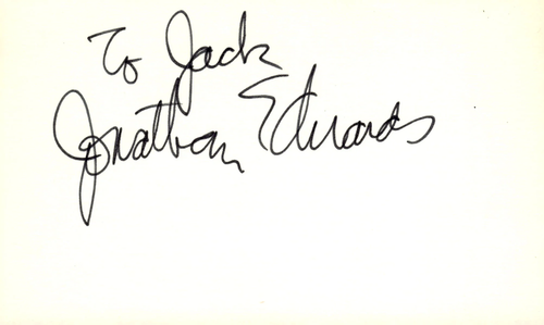 Jonathan Edwards Signed Auto 3x5 Index Card Sunshine Singer | eBay