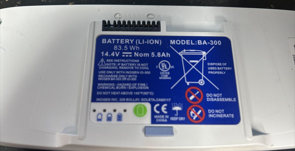 Inogen BA-300 OxyGo & G3 8-Cell Single Battery 83.5Wh 14.4V 5.8Ah | eBay